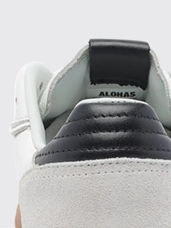 ALOHAS Grained Leather And Suede Sneakers - White
