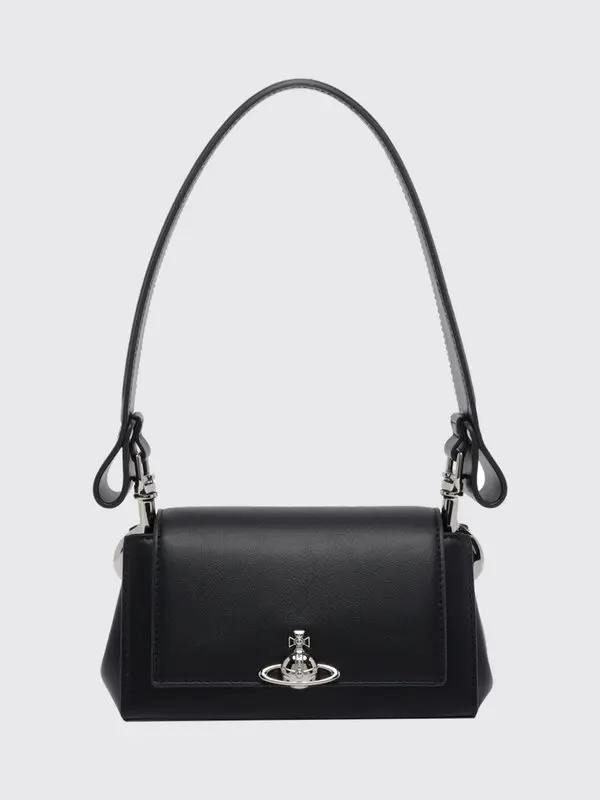VIVIENNE WESTWOOD Hazel Mini Shoulder Bag With Monogram Pattern And Orb Logo - Black