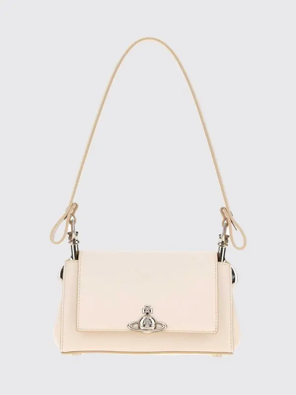 VIVIENNE WESTWOOD Hazel Mini Shoulder Bag With Monogram Pattern And Orb Logo - White