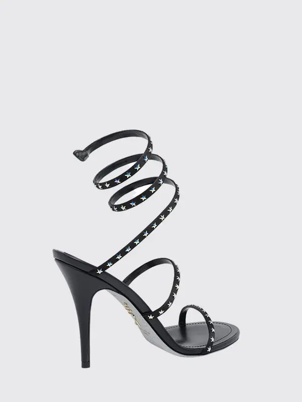 Rene Caovilla Strappy Heeled Sandal - Black