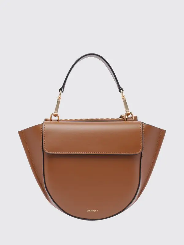 WANDLER Handbag With Bamboo Top Handle - Earth