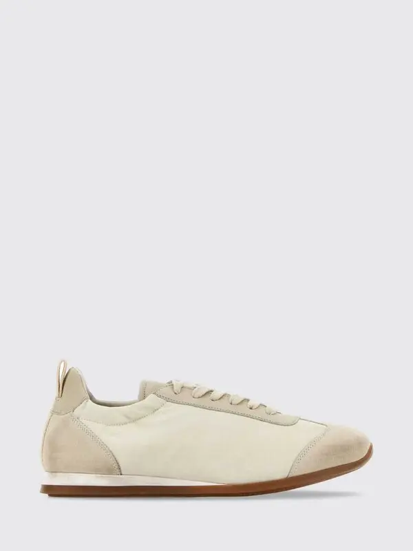 UMA WANG Low Top Leather And Suede Sneakers - White