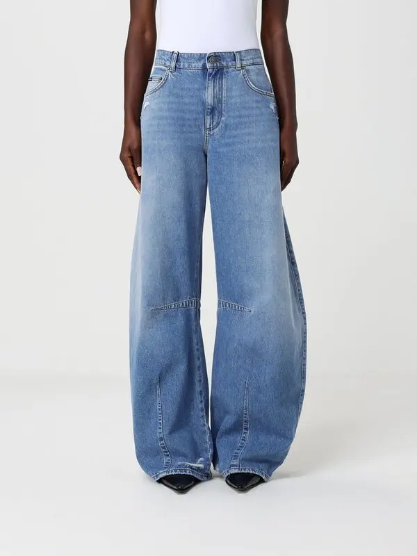 Dolce & Gabbana Baggy Cotton Denim Jeans - Gnawed Blue