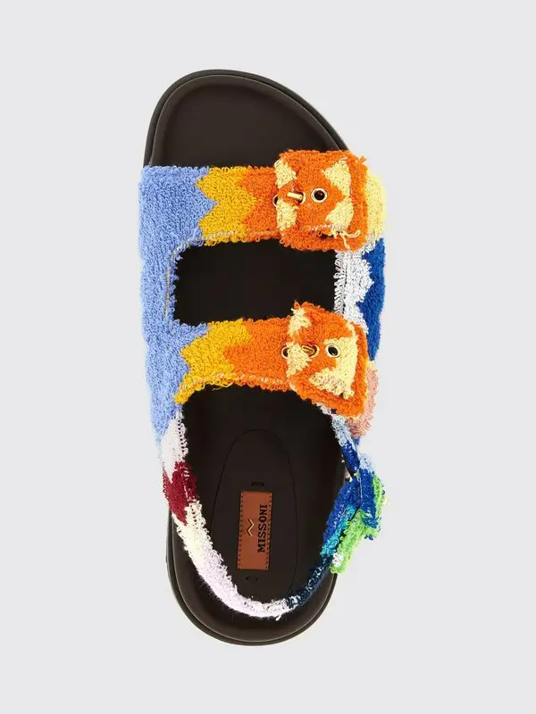 Missoni Zigzag Cotton Terry Slingback Sandals - Multicolor