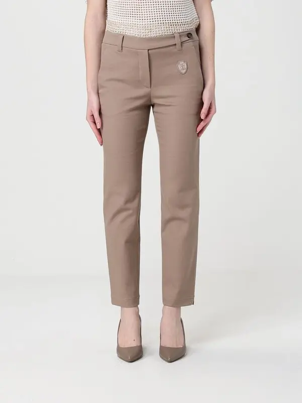 Brunello Cucinelli Stretch Cotton Cropped Trousers - Brown