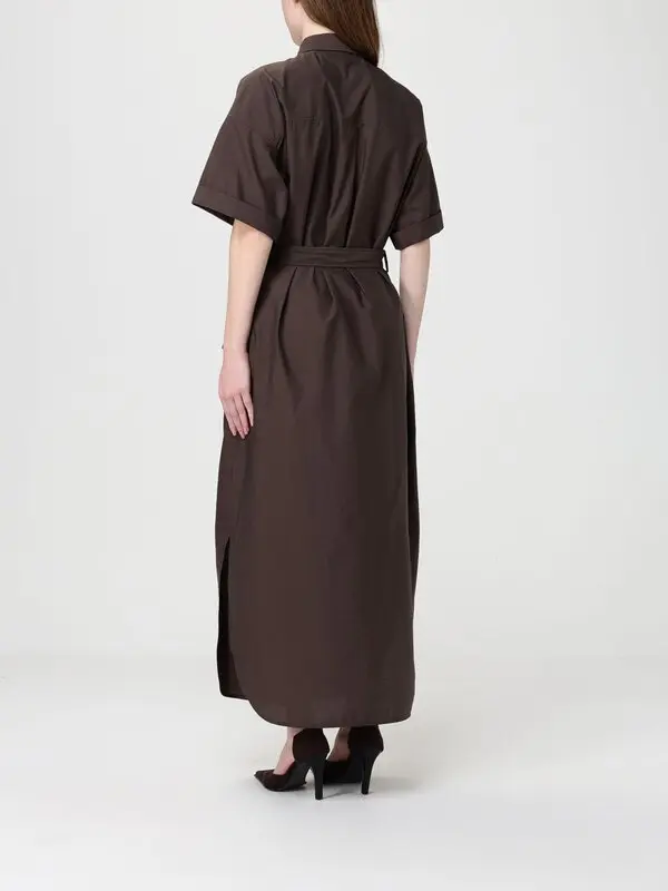 Brunello Cucinelli Sequined Cotton Blend Shirt Dress - Brown