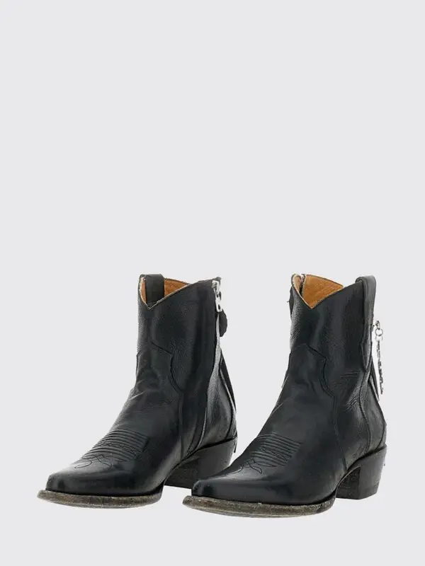 Comme Des Garçons Cracked Leather Ankle Boots - Black