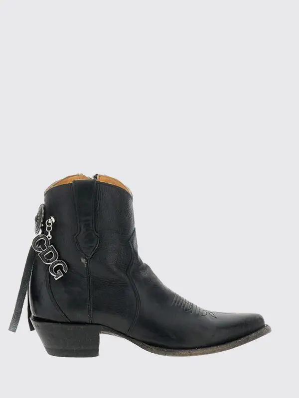Comme Des Garçons Cracked Leather Ankle Boots - Black