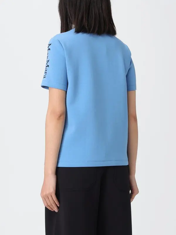 Max Mara Cotton Blend Crewneck T-shirt - Gnawed Blue