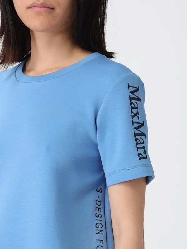 Max Mara Cotton Blend Crewneck T-shirt - Gnawed Blue