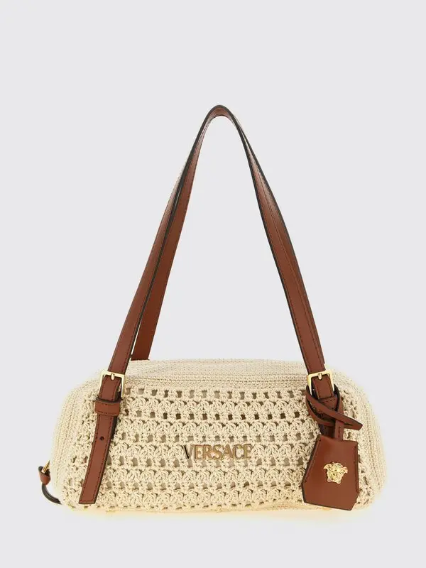 Versace Woven Shoulder Bag - Beige