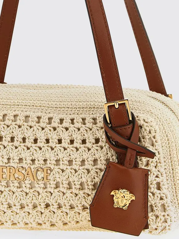 Versace Woven Shoulder Bag - Beige