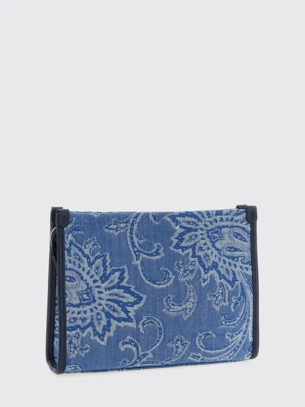 Etro Essential Paisley Jacquard Cotton Denim Clutch - Blue