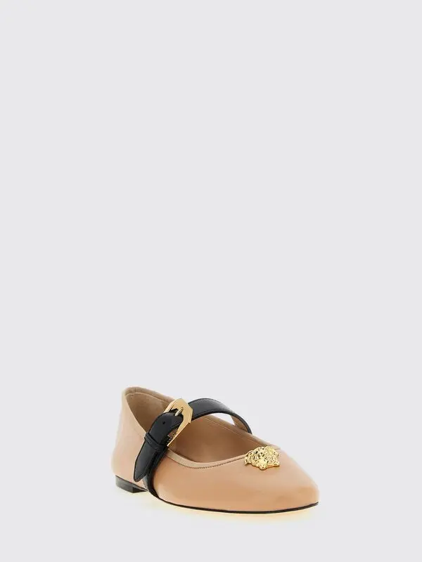 Versace Nappa Leather Mary Jane Ballerina Flats