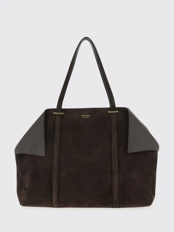 FERRAGAMO Suede Tote Bag - Brown