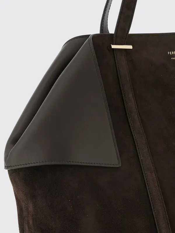 FERRAGAMO Suede Tote Bag - Brown