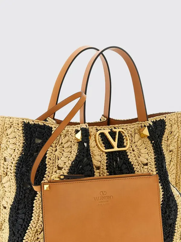 Valentino Garavani Vlogo Crochet Raffia Bag