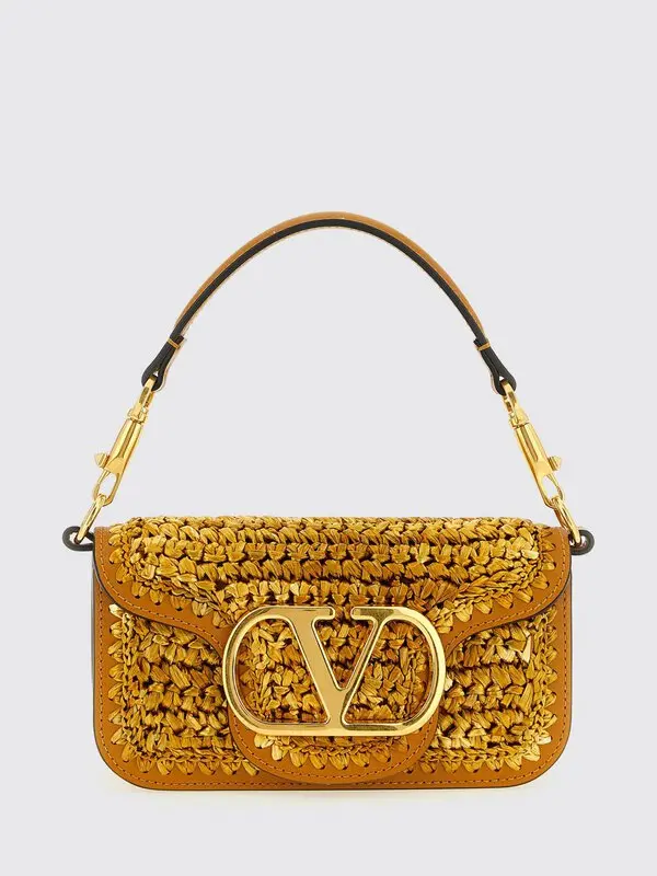 Valentino Garavani Locò Mini Crochet Raffia And Leather Bag