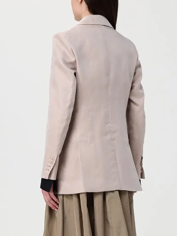 Max Mara Double-breasted Linen And Organza Blazer - Brown
