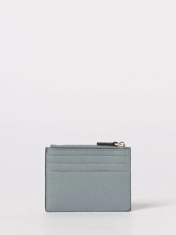 Valentino Garavani Rockstud Grained Leather Card Holder - Grey