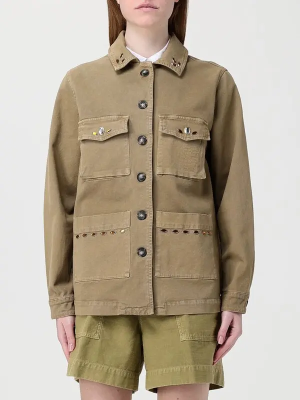 MASON'S Embellished Stretch Cotton Utility Jacket - Beige