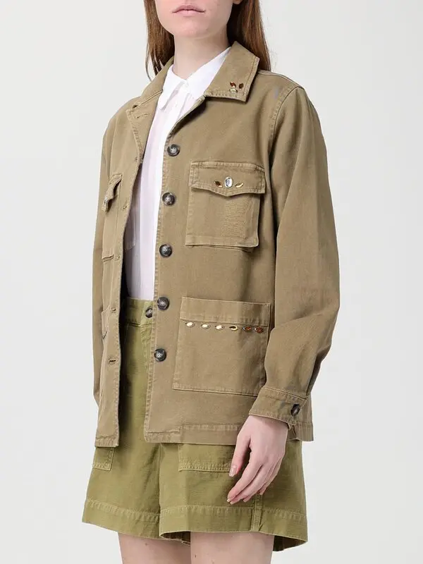 MASON'S Embellished Stretch Cotton Utility Jacket - Beige