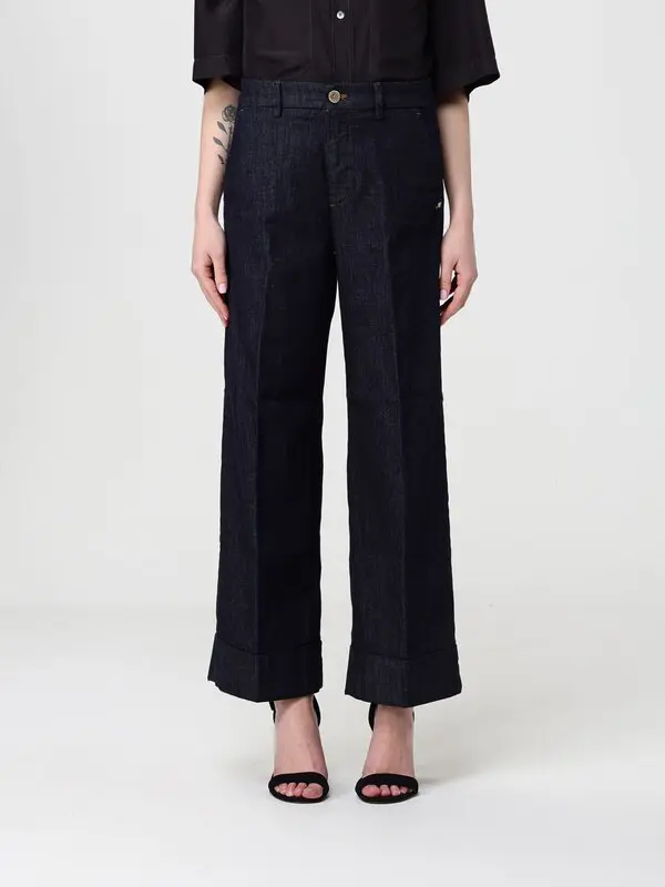 MASON'S Wide Leg Denim Pants - Navy