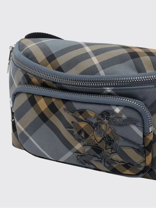 Burberry Check Print Twill Belt Bag - Blue