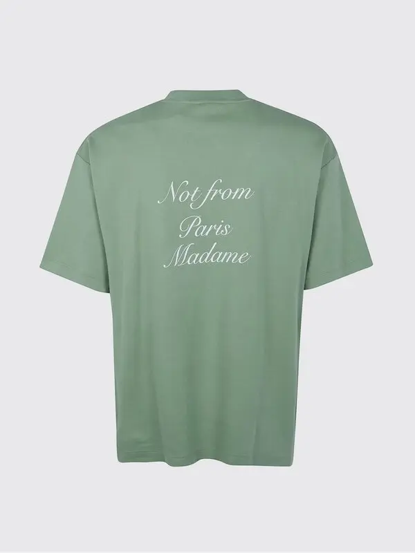 Drole De Monsieur Cotton Casual T-shirt With Slogan - Green