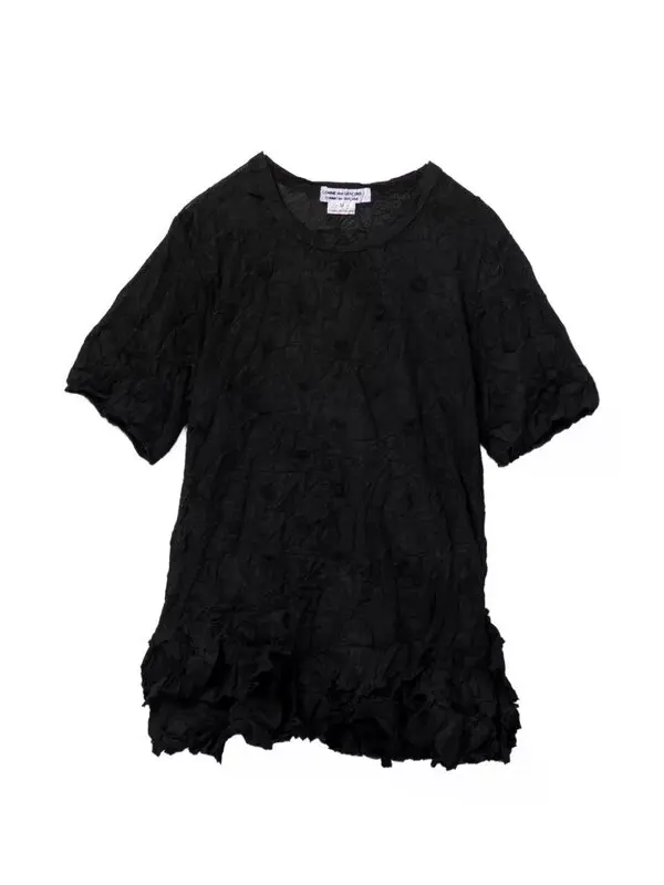 Comme Des Garçons Ruffled Crinkled T-shirt - Black