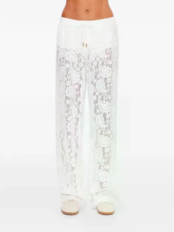 The Upside Lace Drawstring Trousers - White