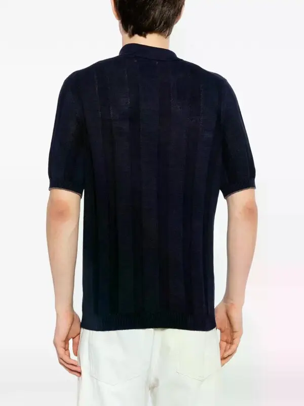 Brunello Cucinelli Buttoned Striped Knitwear - Blue