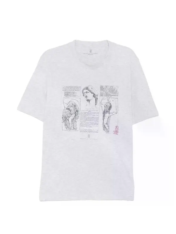 Brunello Cucinelli Print T-shirt - Grey
