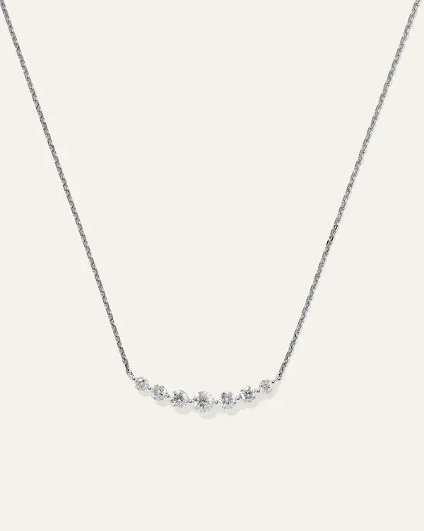 Quince 14k Gold Lab Grown Diamond Bar Necklace - White Gold