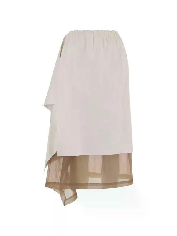 NICCOLO PASQUALETTI Leather Layered Skirt - Neutrals