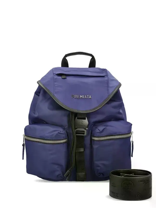 Premiata Lyn Leather-trim Backpack - Blue