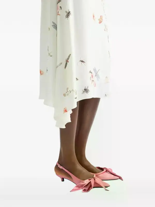 Erdem Floral Print Draped Midi Skirt