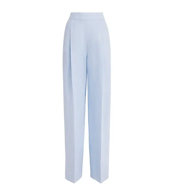 Agnona Linen Pleated Drawstring Trousers