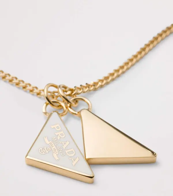Prada Triangle Logo Pendant Necklace