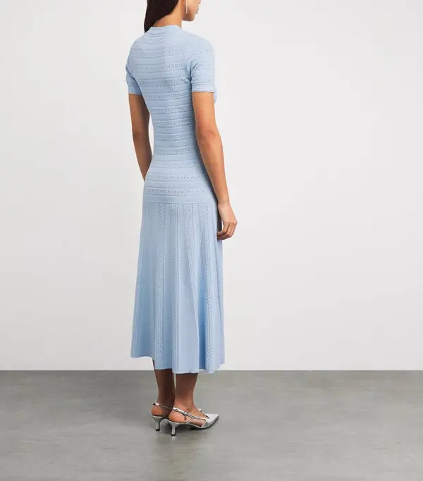 Sandro Knitted Pointelle Midi Dress