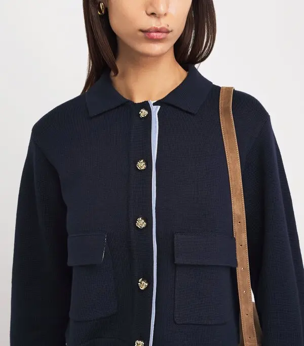 Sandro Wool-blend Polo Cardigan