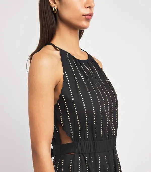 Sandro Cotton Embellished Maxi Dress
