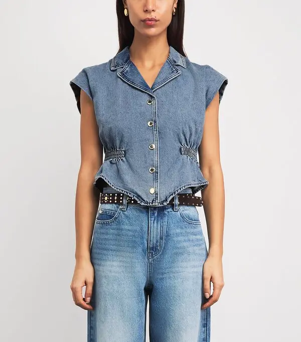 Sandro Denim Sleeveless Top