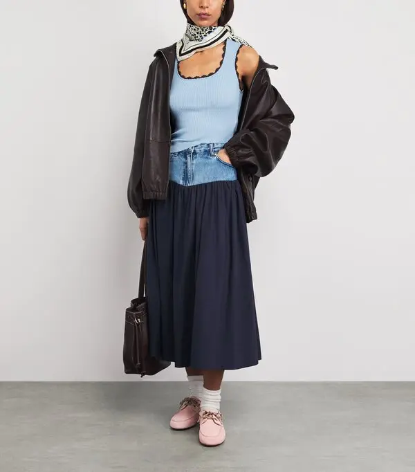 Sandro Crochet-trim Tank Top - Blue