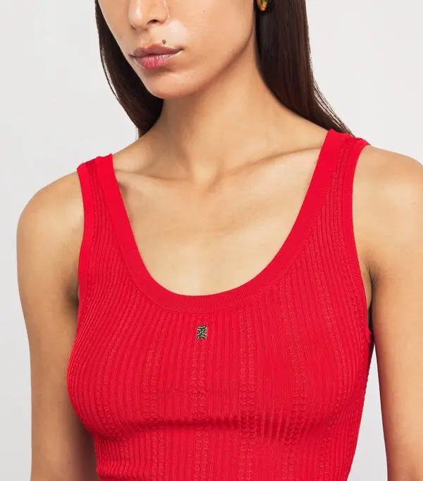 Sandro Knitted Lace-trim Tank Top