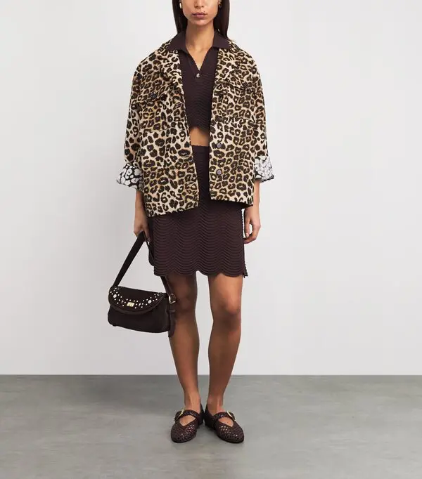 Sandro Knitted Crop Top - Brown