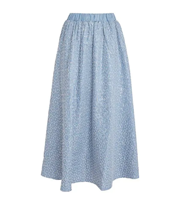Sandro Striped Sequin Maxi Skirt