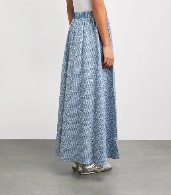 Sandro Striped Sequin Maxi Skirt