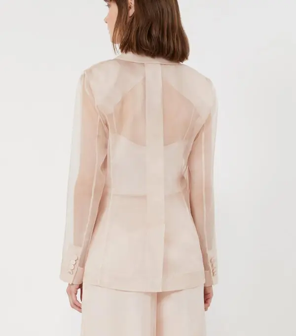 Max Mara Silk Organza Double-breasted Blazer