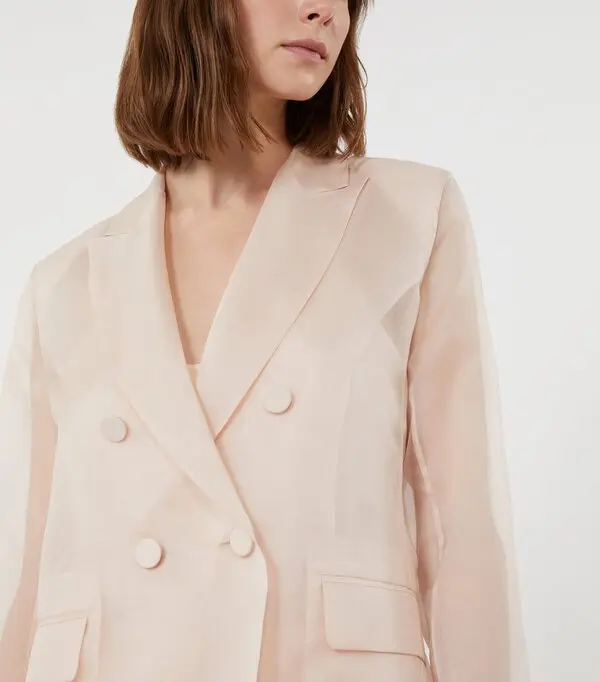 Max Mara Silk Organza Double-breasted Blazer
